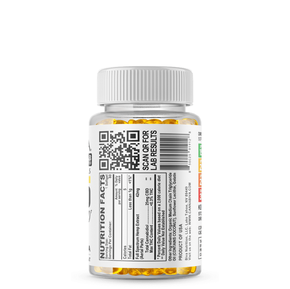 Full Spectrum CBD SoftGel Capsule Supplement - 1500MG (60 x 25mg Capsule)